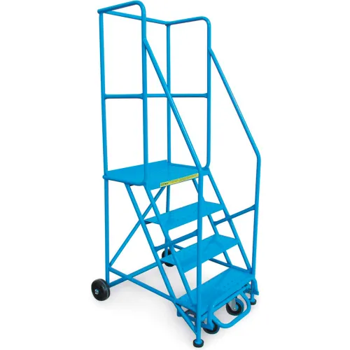 Canway 60 Degree Standard Slope Rolling Ladder, 13 Step, 159" H, Lock ...