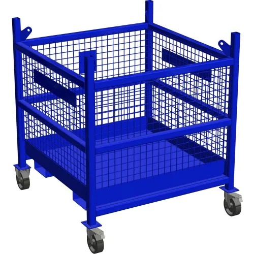 Canway Welded Mesh Steel Container, 6PH Casters, 3000 lb. Capacity, 52 ...