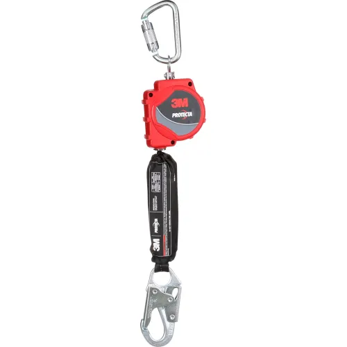 3M™ Protecta® Self-Retracting Lifeline with Carabiner, Web & Steel Snap Hook, 11'L
