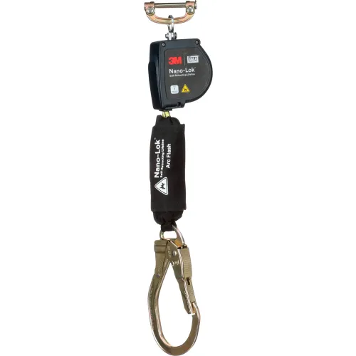 3M™ DBI-SALA Nano-Lok Arc Flash Self-Retracting Lifeline, Web & Aluminum Rebar Lock Hook, 8'L