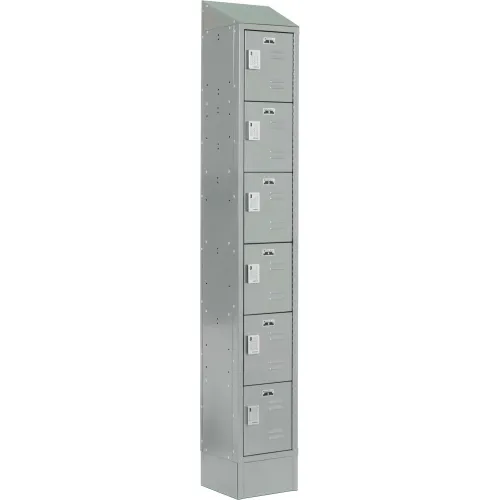Digilock® LockUp 6-Tier 6 Door Electronic Locker w/Louver Door, 12"Wx18 ...