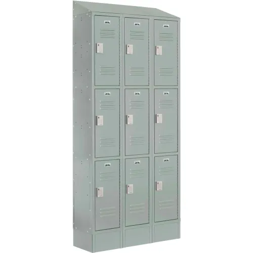 Digilock® LockUp 3-Tier 9 Door Electronic Locker w/Louver Door, 36"Wx18 ...