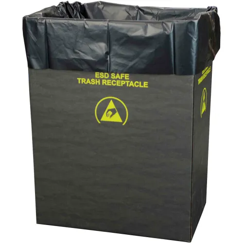 2.00 Mil Static Dissipative Trash Can Liner, 55 Gallon, Black, Pkg. Qty ...