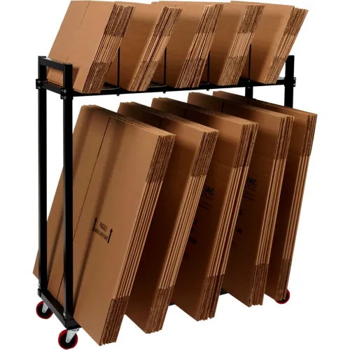 Dehnco Dual Level Carton Rack w/ Deck & 8 Dividers, 54-1/2"L x 18"W x ...