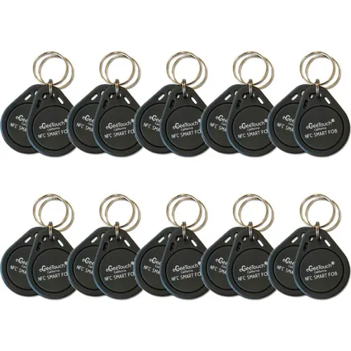 eGeeTouch® Smart NFC Key Fobs, Black, Pack of 20