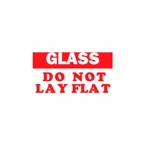 Paper Labels w/ "Glass w/ Do Not Lay Flat" Print, 5"L x 3"W, White ...