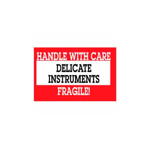 "Delicate Instruments Handle w/ Care" Labels, 3"L x 2"W, Red/White ...