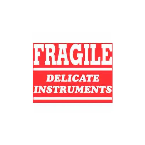 Paper Labels w/ "Fragile Delicate Instrument" Print, 4"L x 3"W, Red ...