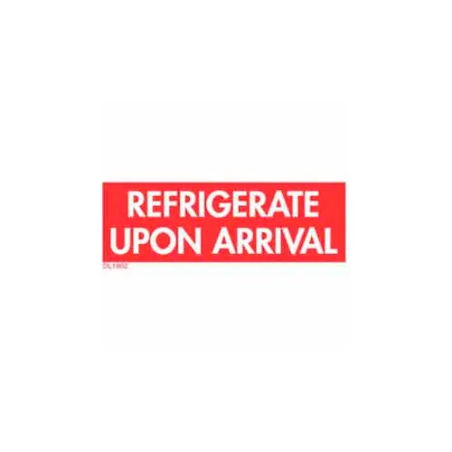"Refrigerate Upon Arrival" Climate Labels, 4"L x 1-1/2"W, White & Red ...