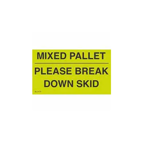 "Mixed Pallet Please Break Down Skid" Print Paper Labels, 5"L x 3"W ...