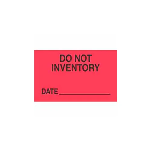 Paper Labels w/ "Do Not Inventory Date" Print", 5"L x 3"W, Fluorescent ...