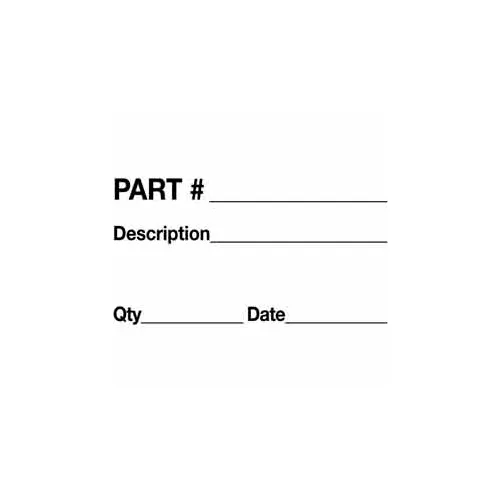 "Part Number/Description/Quantity/Date" Labels, 5"L x 3"W, White ...