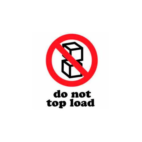 Paper Labels w/ "Do Not Top Load" Print, 6"L x 4"W, White/Red/Black ...