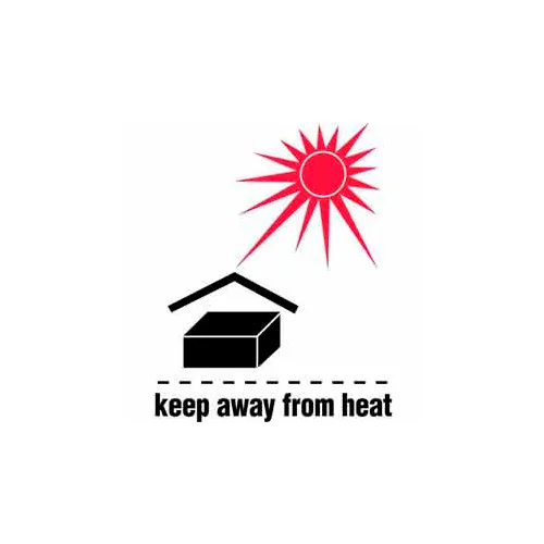 Paper Labels w/ "Keep Away From Heat" Print, 4"L x 3"W, White/Red/Black ...