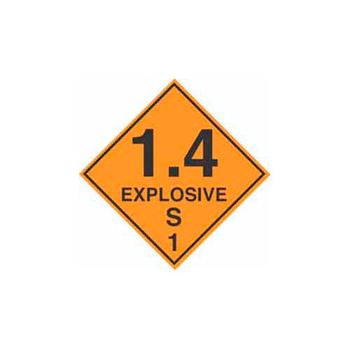 "1.4 Explosive S" Hazard Class 1 Labels, 4"L x 4"W, Orange & Black ...