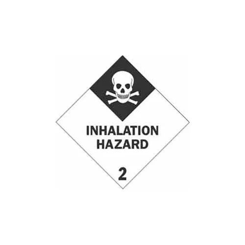 Hazard Class 2 Labels "Inhalation Hazard", 4"L x 4"W, White & Black ...