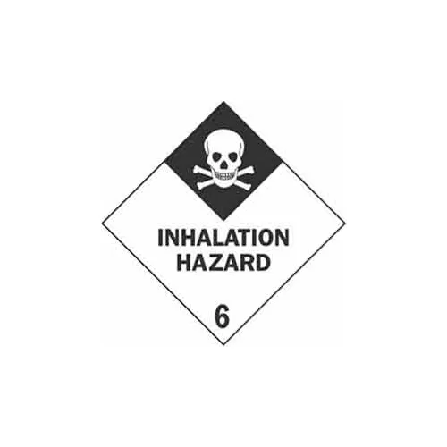 Hazard Class 6 Labels "Inhalation Hazard", 4"L x 4"W, White & Black ...