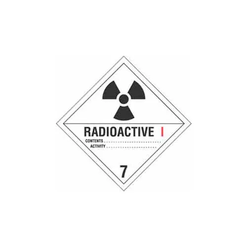 "Radioactive I" Hazard Class 7 Labels, 4"L x 4"W, White/Red/Black, Roll ...