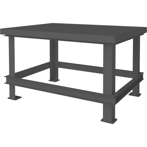 Durham Mfg. Stationary Machine Table W/ Shelf, Steel Square Edge, 48"W ...
