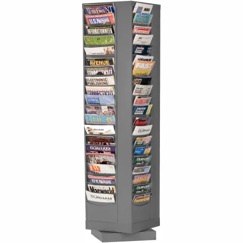 80 Pocket Rotary Literature Rack - Gray