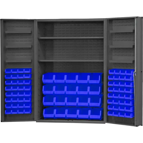 Durham Storage Bin Cabinet DC48-842S6DS-5295 - 84 Blue Hook-On Bins 2 ...