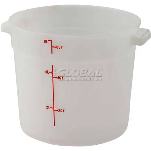 WinCo® Round Storage Container, 14-1/8"L x 12-1/4"W x 12"H, White - Pkg ...