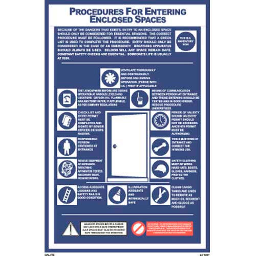 Datrex Procedures for Entering Enclosed Spaces Poster 1/Case - Lc1007G Datrex Procedures for Entering Enclosed Spaces Poster 1/Case - Lc1007G