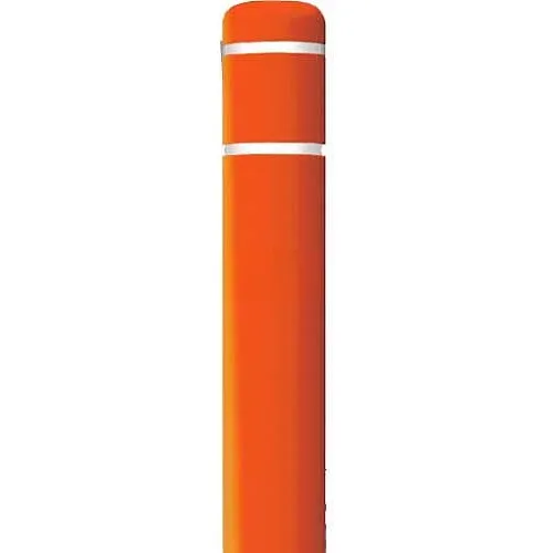 Post Guard® Bollard Cover CL1385HDNT, 4-1/2"Dia. X 52"H, Orange W/No Tape