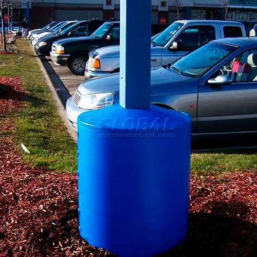 Poletector ® Light Pole Guard, 26"Dia. X 41-1/4"H, 4 Rings, Blue