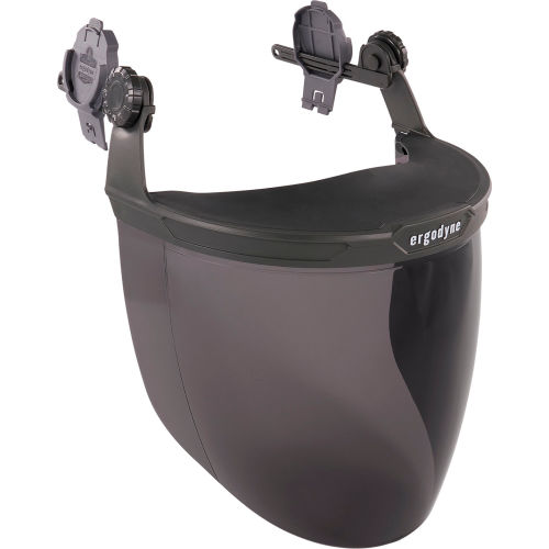 Ergodyne® 8994 Hard Hat Face Shield For Cap-Style & Safety Helmet, Smoke