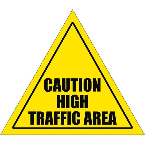 Durastripe 12" Triangular Sign - Caution High Traffic Area