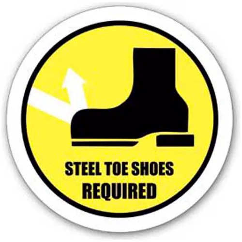 Durastripe 16" Round Sign - Steel Toe Shoes Required