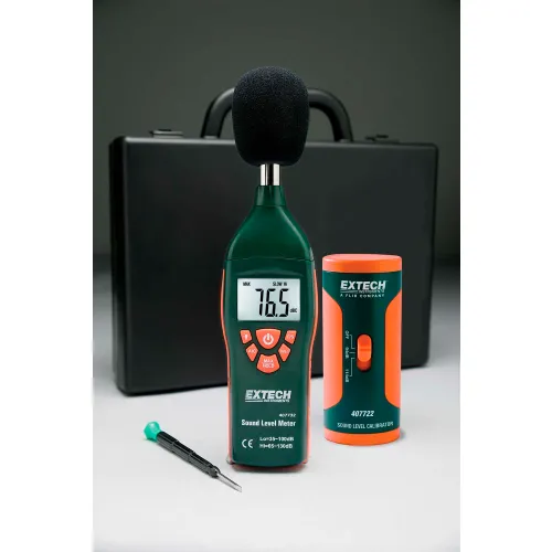 Extech 407732-KIT Low/High Range Sound Level Meter Kit, Plastic, 9V battery