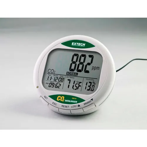 Extech CO210 Desktop Indoor Air Quality CO2 Monitor/Datalogger, AC ...