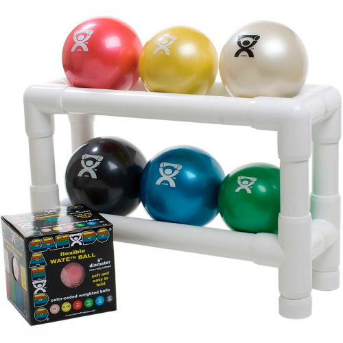 2-Tier Ball Rack For WaTE™ Weighted Balls, Holds 6 Balls, 18"L x 6"W x 12"H