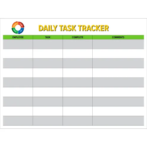 Visual Workplace Non-Magnetic Dry Erase Overlay Kaizen Daily Task ...