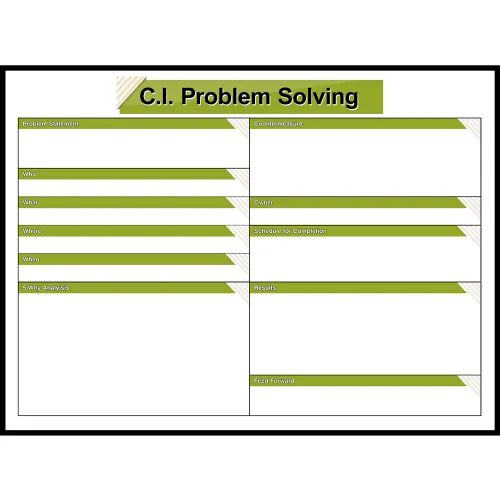 Visual Workplace Magnetic Dry Erase Continuous Improvement Problem ...