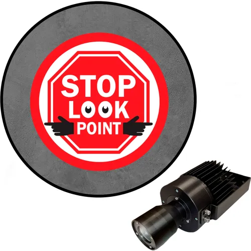 Visual Workplace® Virtual LED Projector, Safety Sign (W) EX, Stop Look ...