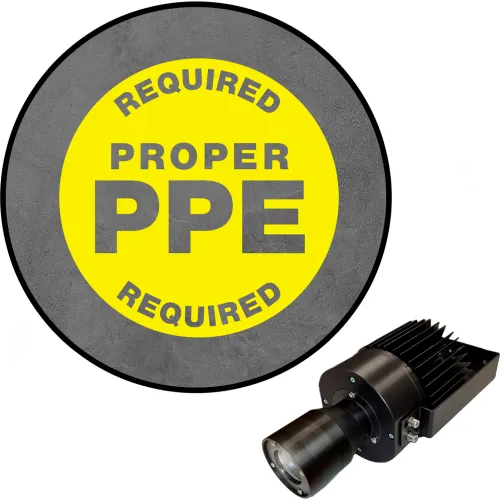 Visual Workplace® Virtual LED Projector, Safety Sign (W) EX, Proper PPE ...