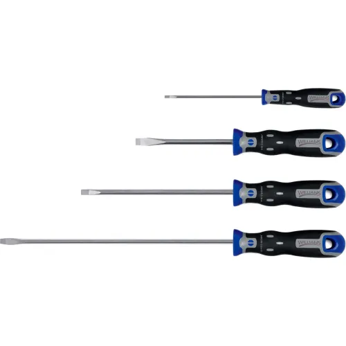 Williams® SuperTorque™ 4 Piece Cabinet Slotted Screwdriver Set, Round Shank