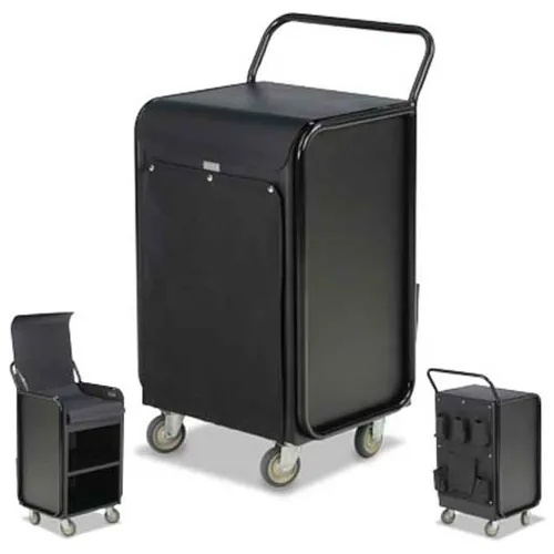 Forbes Aluminum In Room Housekeeping Cart, Black - 2044-EN-EN