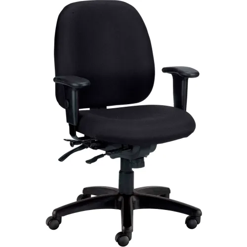 Eurotech Task Chair with Seat Slider - Fabric - Black - 4x4SL Series