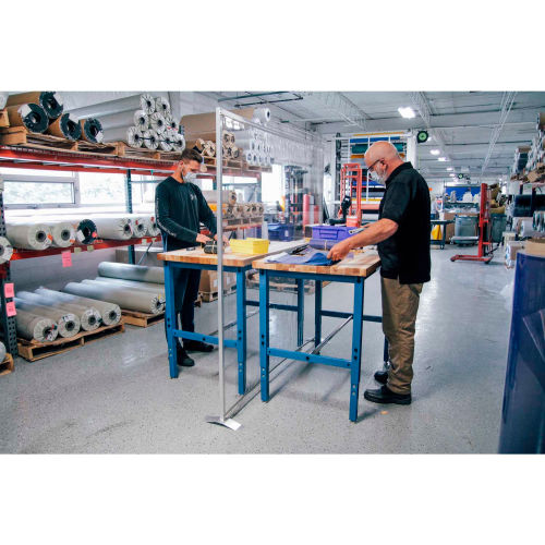 Global Industrial™ Free Standing Partition Frame, 72"W x 72"H, Clear