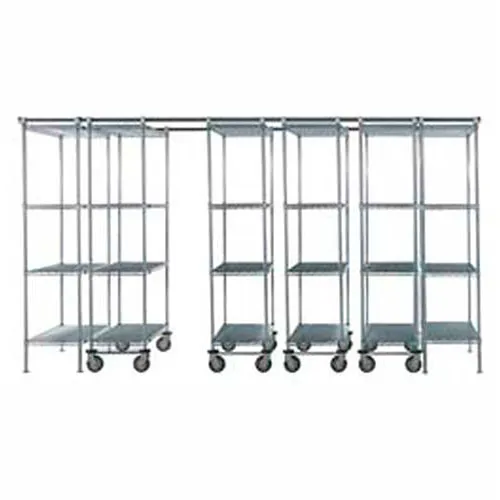 Nexel® Space-Trac, 6 Unit, Chrome High Density Shelving, 48"W x 21"D x ...