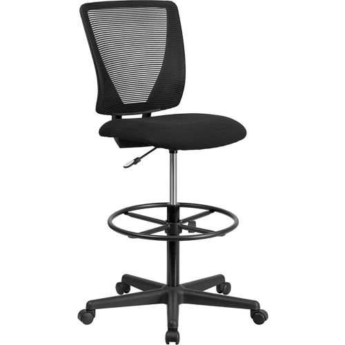 Flash Furniture Ergonomic Drafting Stool - Mesh Back - Black