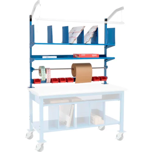 Global Industrial™ Upright Kit For Packing Workbench, 60"W, Blue