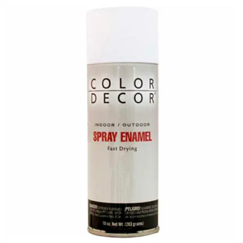Color Décor Decorative Enamel Spray 10 oz. Aerosol Can, White, Satin