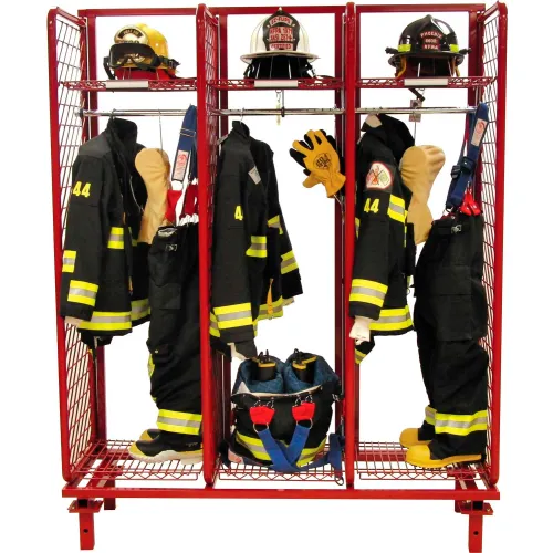 Red Rack™ Gear Storage Rack Locker, 3 Sections, 63-1/4"W x 20"D x 79"H ...