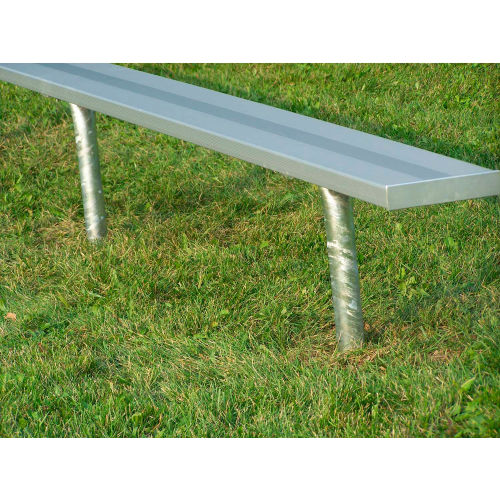 21' Aluminum Team Bench, Backless, In Ground Mount