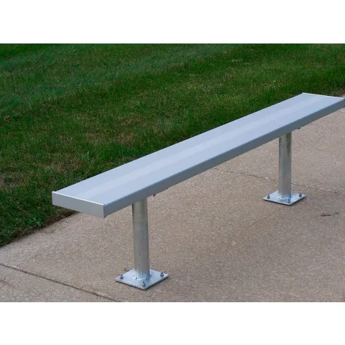 15' Aluminum Team Bench, Backless, Surface Mount